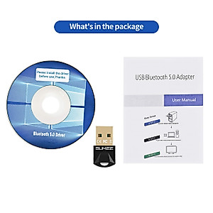 USB Bluetooth 5.0 Adapter Dongle,Wireless Bluetooth Transmitter Receiver for PC Laptop Computer Desktop Stereo Music Skype Call Keyboard Mouse Support All Windows 10/8 / 8.1/7