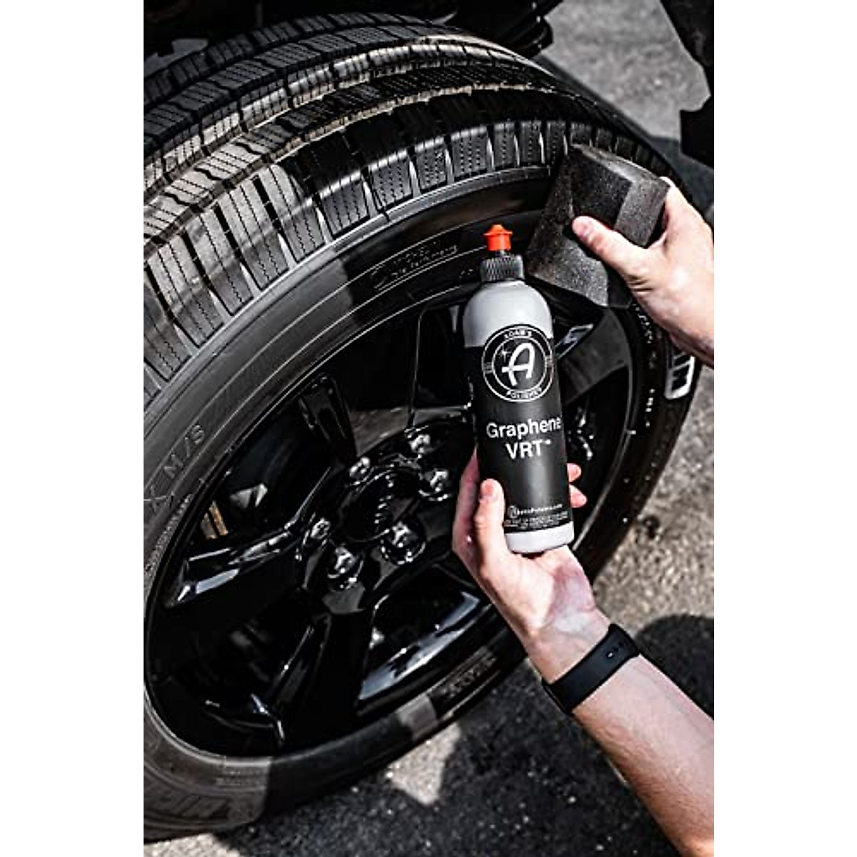 Adam's Graphene VRT 16oz Vinyl, Rubber, Tire & Trim Dressing - Durable UV Protection and Water Repellent - Graphene Ceramic Infused Formula - Dress Tires or Trim Without Worry of Slinging (16oz)