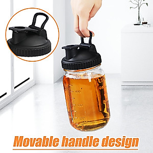 Balter-D Pour Spout Lid for Wide Mouth Mason Jars, Leak-proof Ball Canning Lids & Reusable Flip Cap Jar Lids for Mess-free Pouring and Storing, 4 Pack