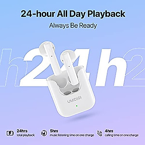 UMIDIGI Wireless Earbuds, AirBuds U Wireless Headphones with Microphones, Bluetooth 5.1 Earphones in-Ear, Touch Control Bluetooth Earbuds, 24H Playing Time for Work, Home Office