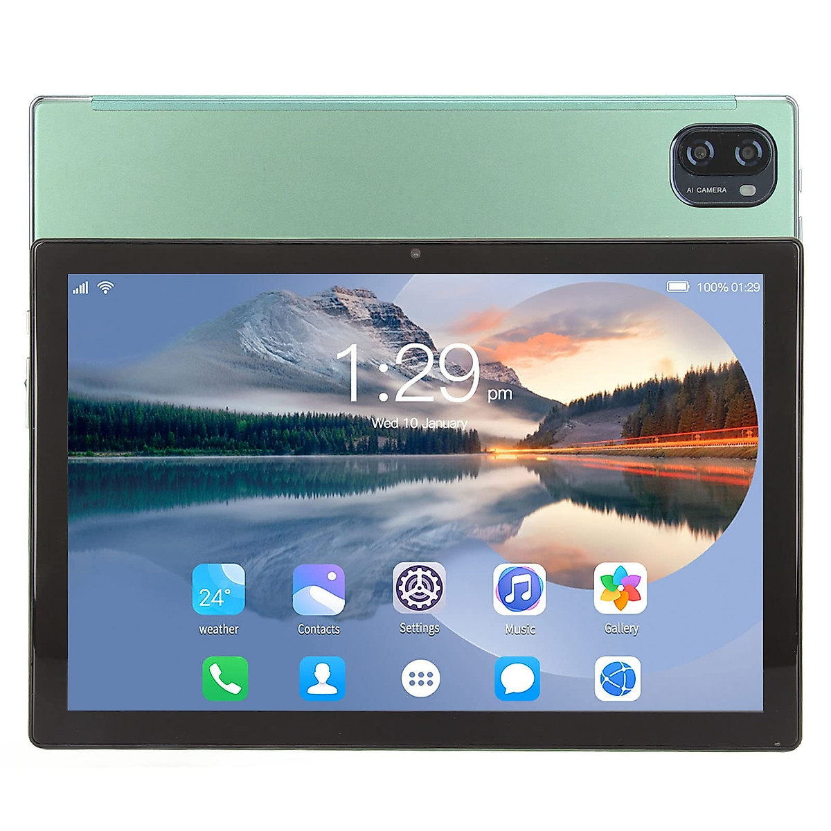 HEEPDD 10.1 Inch Tablet, FHD Tablet 8MP Front 16MP Rear 8 Core CPU Green 100-240V 12 (US Plug)