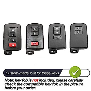Compatible with 2019 2020 2021 Toyota Tacoma 4Runner Highlander Sequoia Corolla RAV4 Land Cruise Prius C Blue TPU Key Fob Cover Case Remote Holder Skin Protector Keyless Entry Sleeve Accessories