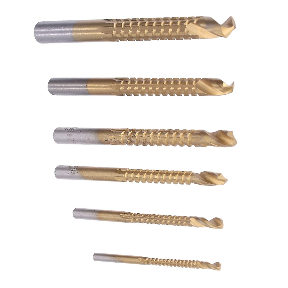 Twist Drills Bits Set, Better Balance Heat Treated Stable High Speed Steel 6Pcs Serrated Drill Bit for Drilling