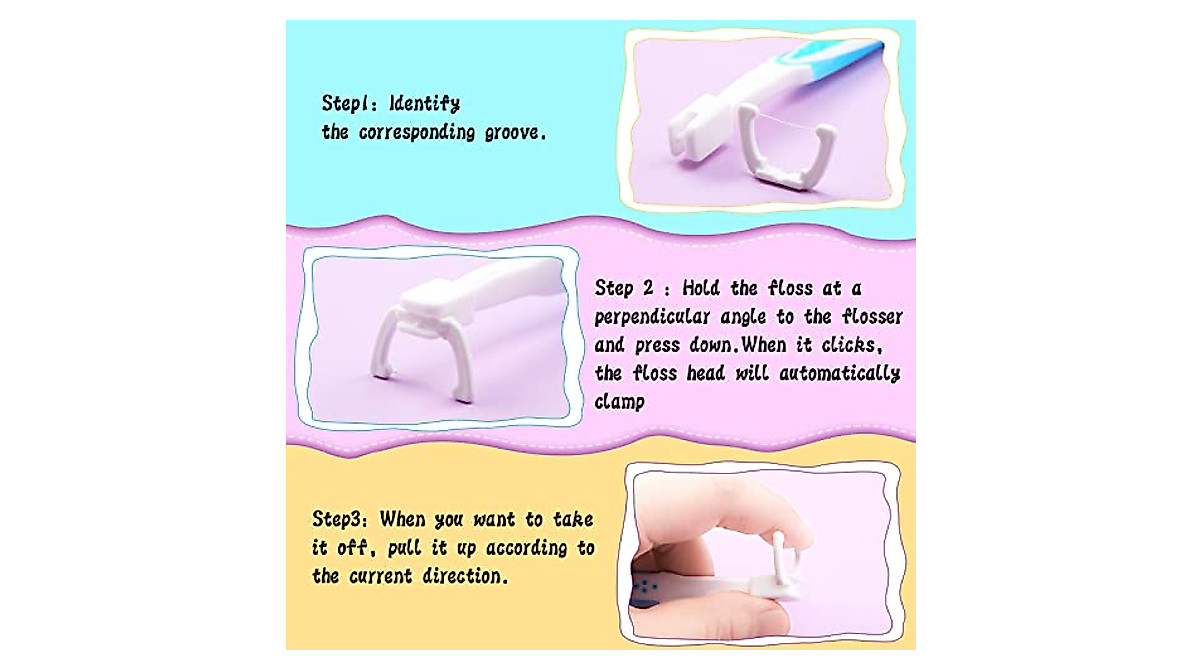 Reusable Dental Floss Set for Kids & Adults - 3 Colors