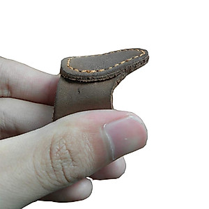Nachvorn Soft Leather Thumb Ring Archery Finger Protector for Mongolian Reurve Bow Finger Guard for Traditional Bow Protector Shooting Glove Brown