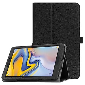 Fintie Folio Case for Samsung Galaxy Tab A 8.0 2018 Model SM-T387, Slim Fit Premium Vegan Leather Stand Cover, Black