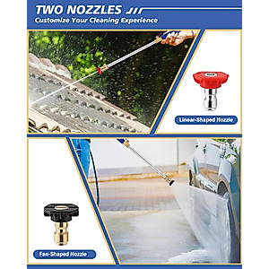 2024 Upgraded Jet Nozzle Power Washer for Garden Hose, 2-In-1 High Pressure Wand with 2 Different Nozzles and Quick Connectors，High Pressure Washer Tools For Patio Car Pet Window Washing (blue)