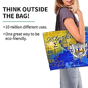 Sigma Gamma Rho Tote Bag Sister Gift Reusable Large Capacity Women'S Shoulder Tote Casual Canvas Shopping Bag