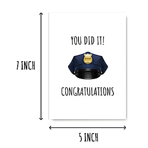 NTVShop Police Congratulation Card - You Did It - Policeman Promotion - Police Graduation Card - Gift For Him Her