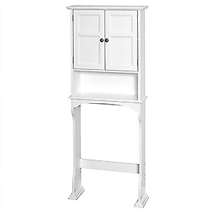 Zenna Home Collette Over the Toilet Bathroom Spacesaver, Bath-Storage Shelves, White