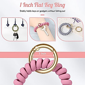 6PCS Stretchable Wristband Wristlet Keychain Wrist Key Chain Wristlet,Spring Flexible Spiral Wrist Coil ​Wrist Band Bracelet Key Holder Spring O Ring for Sauna Gym Pool ID Badge and Outdoor Sports