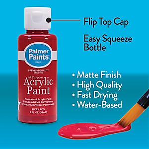 Palmer 2oz 16 Color Acrylic Paint Set, Perfect Color Selection