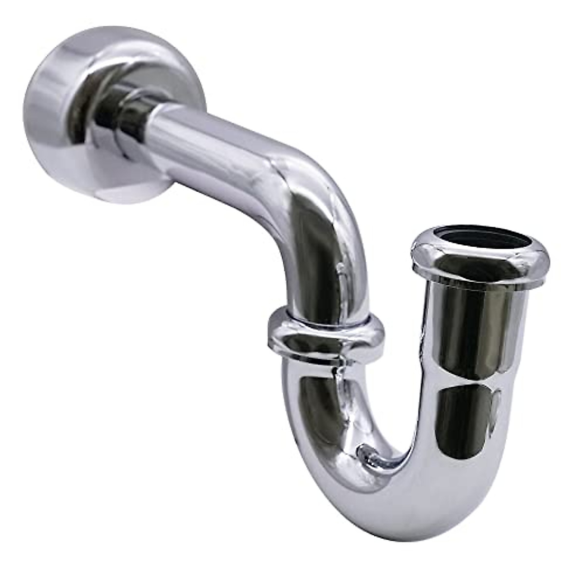 Westbrass D1838QRL-26 Freestanding Pedestal Sink Faucet Supply Line Risers with P-Trap, Flanges and 1/4-Turn Lever Handles, Polished Chrome