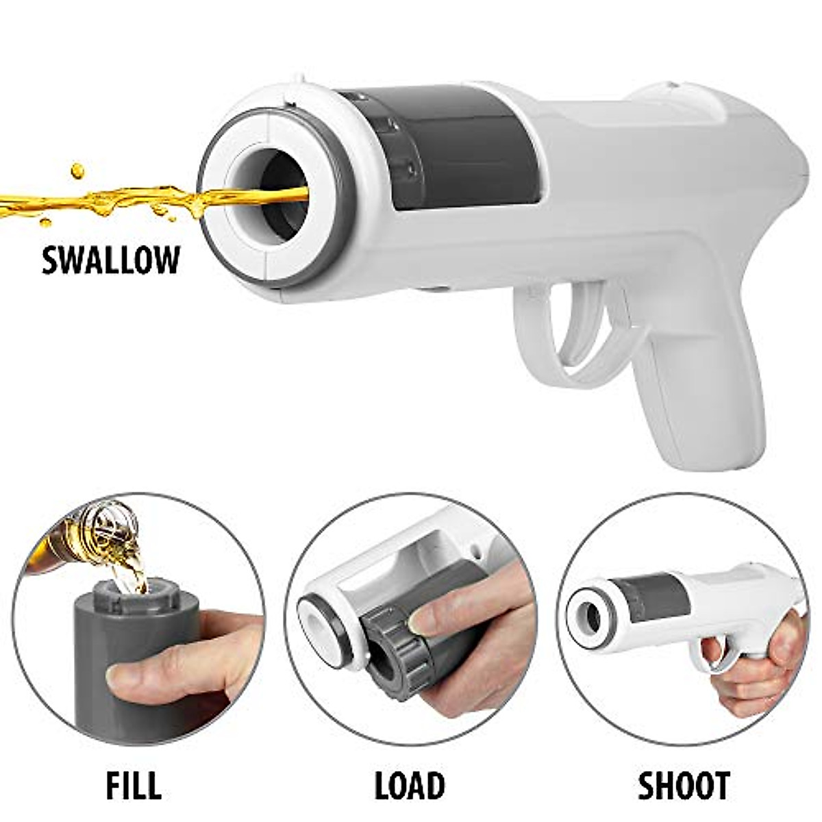 The Original Alcohol Shot Gun - Load Your Favorite Alcohol, Aim, Shoot and Drink- Epic Shot Party Accessory - Holds Up to 1.5 Ounces