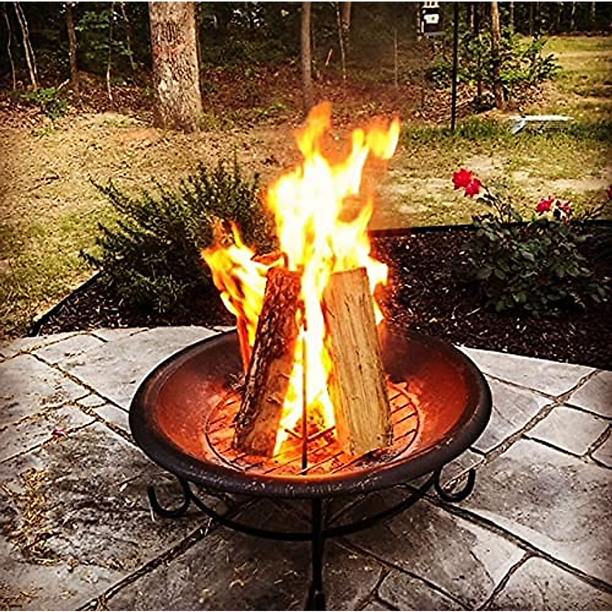 The Original Vertical Fire Pit Grate, Chiminea, Kiva Fireplace Firewood - Low Smoke, Big Flames, High Heat …