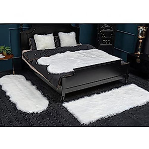 Evaner Carpets - Faux Fur Washable Rug,for Baby Nursery Room, Bedroom, Luxury Home Decor, shag Rug Soft Floor Plush Carpets, Durable Rubber Backing, Rectangle, 24X71 inches,Purple