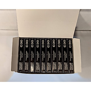 Box of 10 Maxell Professional Industrial Communicator Series Cassette Tapes C30