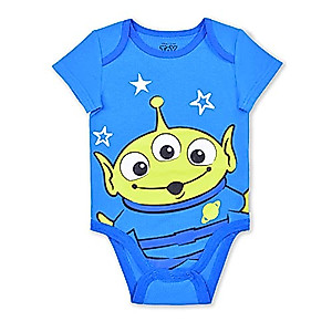 Disney Toy Story Boys 5 Pack Short Sleeve Bodysuit for Newborn and Infant – Blue/Grey/White