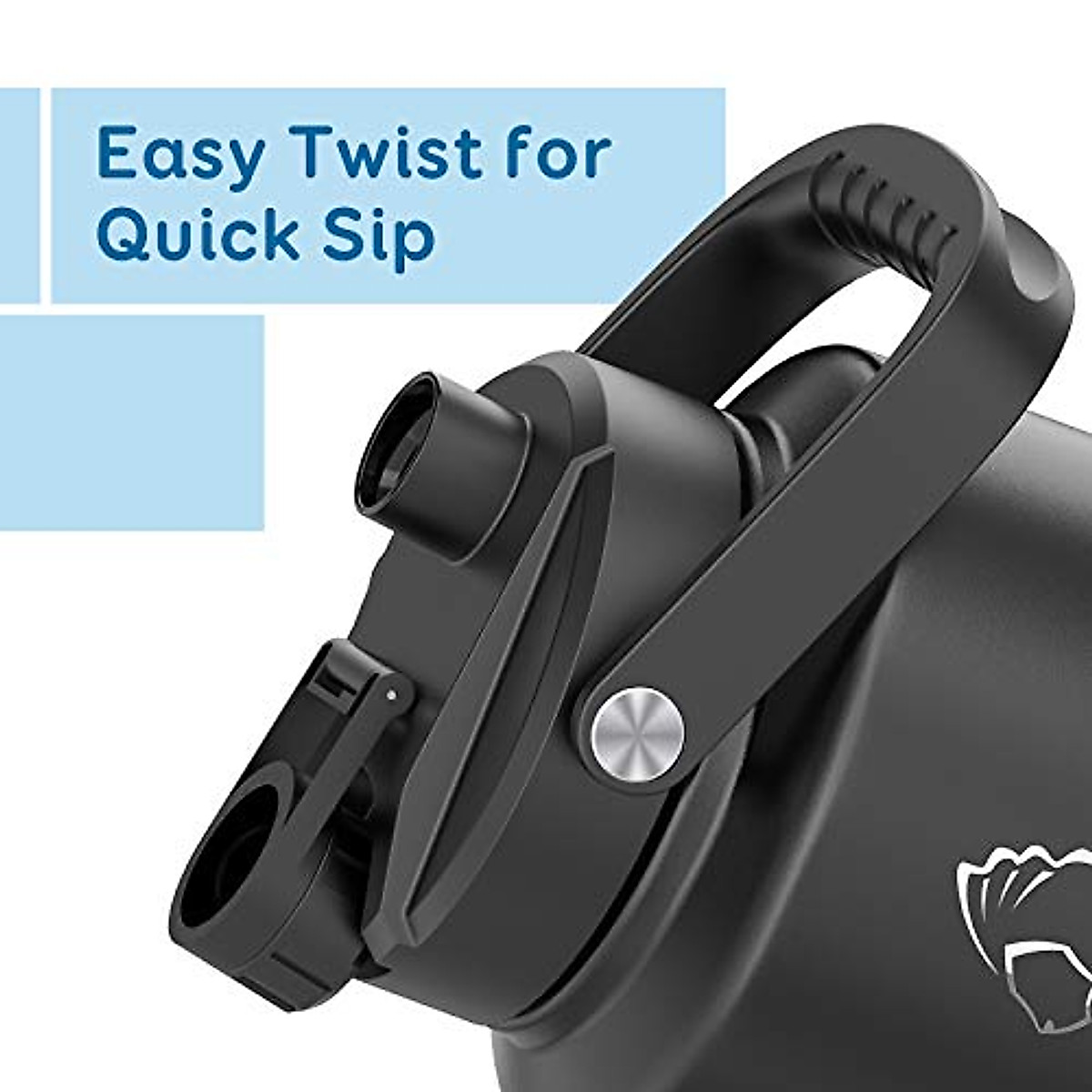 Spout Lid for BUZIO 128oz/84oz Stainless Steel Gallon Jug Only, Replacement Twist Lid of 4.33” Diameter For BUZIO Insulated Gallon Jug with Big Wide Handle, Easy to Carry, Leak- Proof BPA-Free