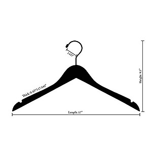 The Great American Hanger Company Wood Top Hanger, Box of 50 Space Saving 17 Inch Flat Wooden Hangers w/Cherry Finish & Brushed Chrome Swivel Hook & Notches for Shirt Jacket or Dress