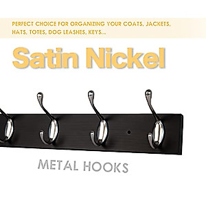 ROOREVO Coat Rack Wall Mounted 2 Pack, Hat Rack Wall Hooks, Coat Hooks Wall Hanger with 5 Metal Hooks (2 PCS, Black) New