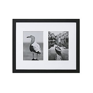 UMICAL 11x14 Picture Frame Black Wood Collage Photo Frames with HD Plexiglass and White Mat displays (2) 5x7 Pictures for Table Top Stand and Wall Mounting