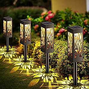 LETMY Solar Lights Outdoor Decorative, 8 Pack Upgraded Bigger Solar Pathway Lights, IP65 Waterproof Auto On/Off Solar Garden Lights Solar Powered Landscape Lighting for Path Lawn Patio Yard Walkway