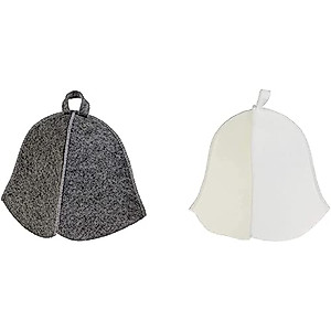 Sauna hat 2pcs, Russian Bath hat, Hat for Sauna, Sauna hat for Men, Sauna hat for Women, Wool 100%, Russian Sauna hat, Bath Accessories for Sauna on The Street Steam Room Made in Ukraine Grey, White