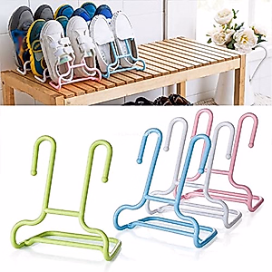 KNFUT Shoe Slots, 2PCS/Set Multi-Function Shoe Shelf Organizer Creative Shoes Drying Rack Stand Hanger Dropship (Color : Pink Color)