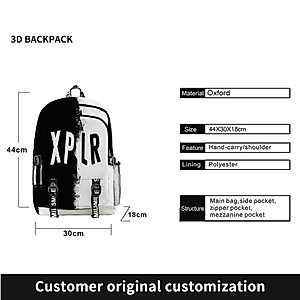 WZSMHFT XPLR Merch Backpack Oxford Backpack Casual Bag High Capacity Bags (Backpack 1)