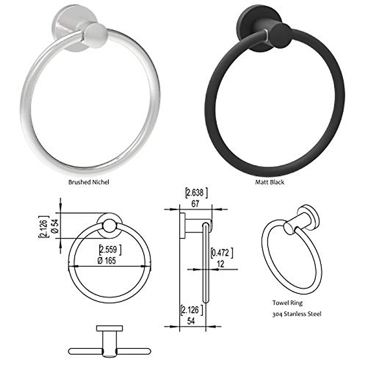 SAFETY+BEAUTY Bathroom Harware Accessories Set, Stainless Steel Constructed, Rust-Proof for Lifetime Use (Brushed Nickel, 4 Piece Kit)