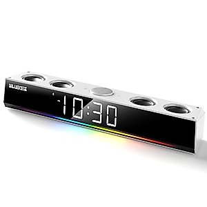 Computer Speakers, Bluetooth Computer Soundbar, 3.5mm Aux-in Computer Speakers for Desktop Monitor, Computer Sound Bar with Deep Impactful Bass, Gaming Speakers for PC