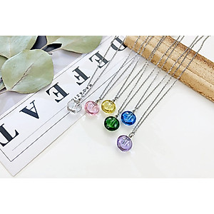 VNOX Pack of 6 Color Cremation Jewelry Glass Urn Necklace for Ashes Holder Memorial Ash Keepsake Jewelry with