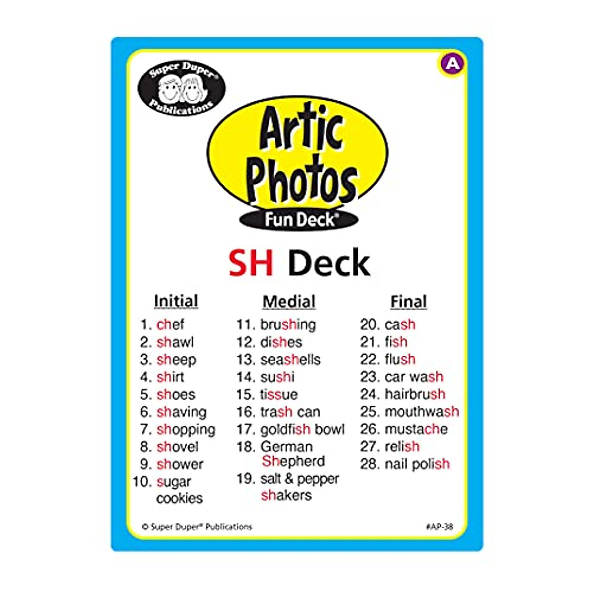 Super Duper Publications | Articulation Photos SH Sound Fun Deck Flash Cards | Educational Learning Resource for Children