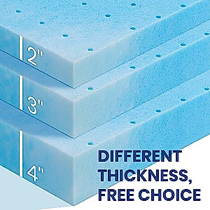 3 Inch Memory Foam Mattress Topper Queen, Gel Foam Mattress Topper Queen for Pressure Relief, High Density Cooling Memory Foam Pad, Premium Soft Mattress Topper, Certipur-Us Certified