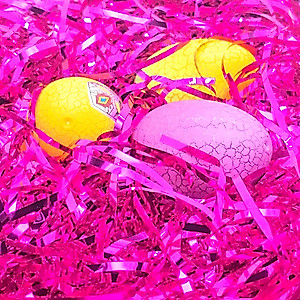 Amsthow Gift Wrap Shredded Filler Basket Grass 1/2 LB Shiny Pink Cut Shred Raffia Box Stuffing for Christmas Birthday Wedding Wrapping Shower (Pink)