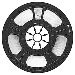 Dremel DigiLab PETG-TRA-01 3D Printer Filament, 1.75 mm Diameter, 0.75 kg Spool Weight, Color Translucent, RFID Enabled, New Formula and 50 Percent More per Spool