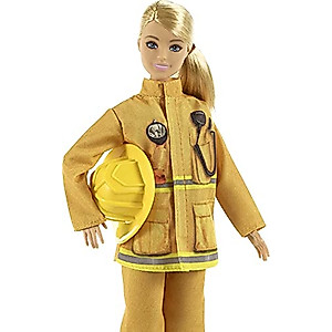 Barbie Careers Doll & Playset, Firefighter Playset with Blonde Fashion Doll, 1 Puppy Figure, Furniture & Accessories (Amazon Exclusive)