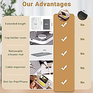 KIWIFOTOS Bedside Shelf for Box Spring Bed/Plate Bed/Platform Bed Removable Bedside Tray Bedside Table Nightstand Shelf Fit with Mattress Thickness 15cm (5.9") (Insert into Mattress/L Shape)