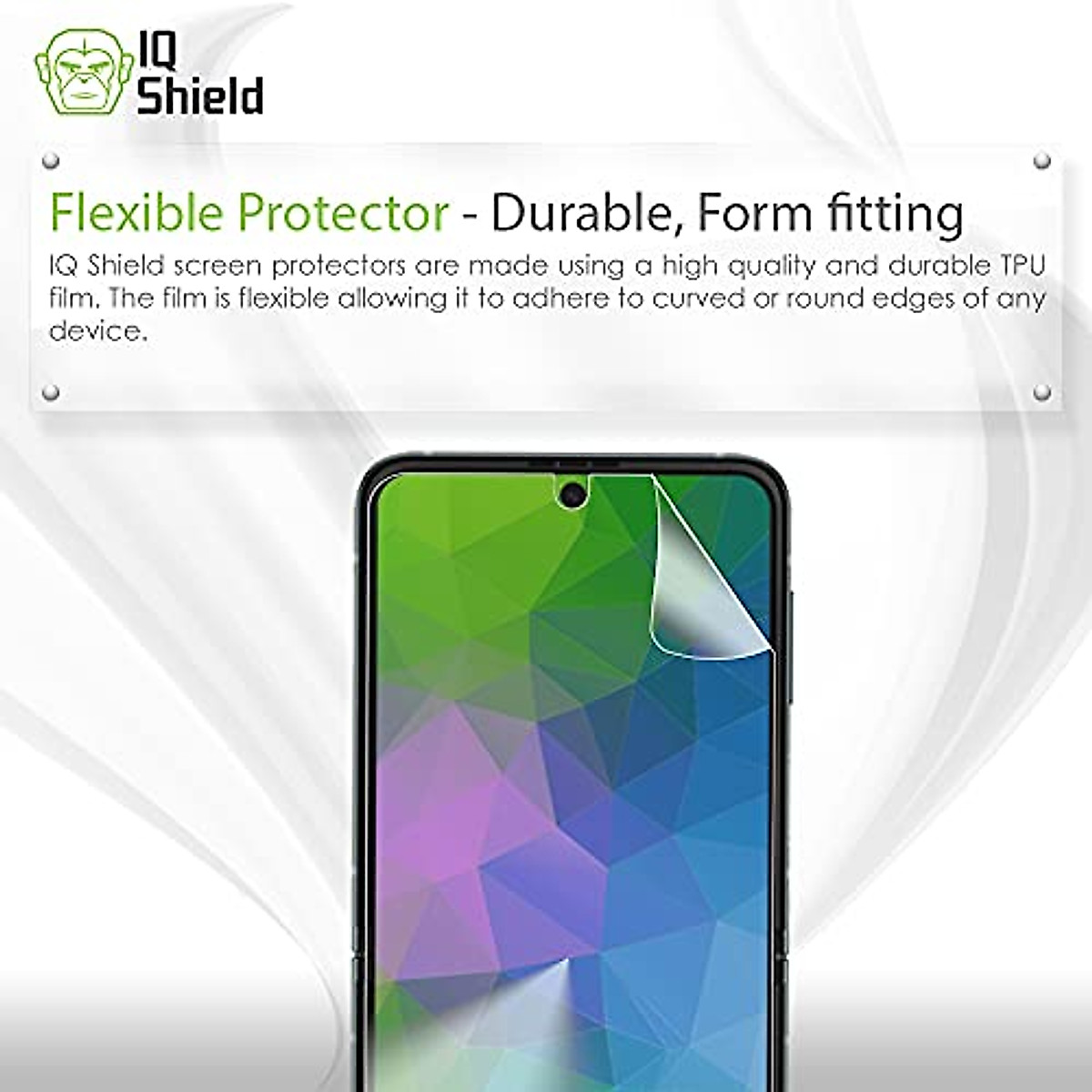 IQShield Screen Protector Compatible with Samsung Galaxy Z Flip 3 (2-Pack) Anti-Bubble Clear Film