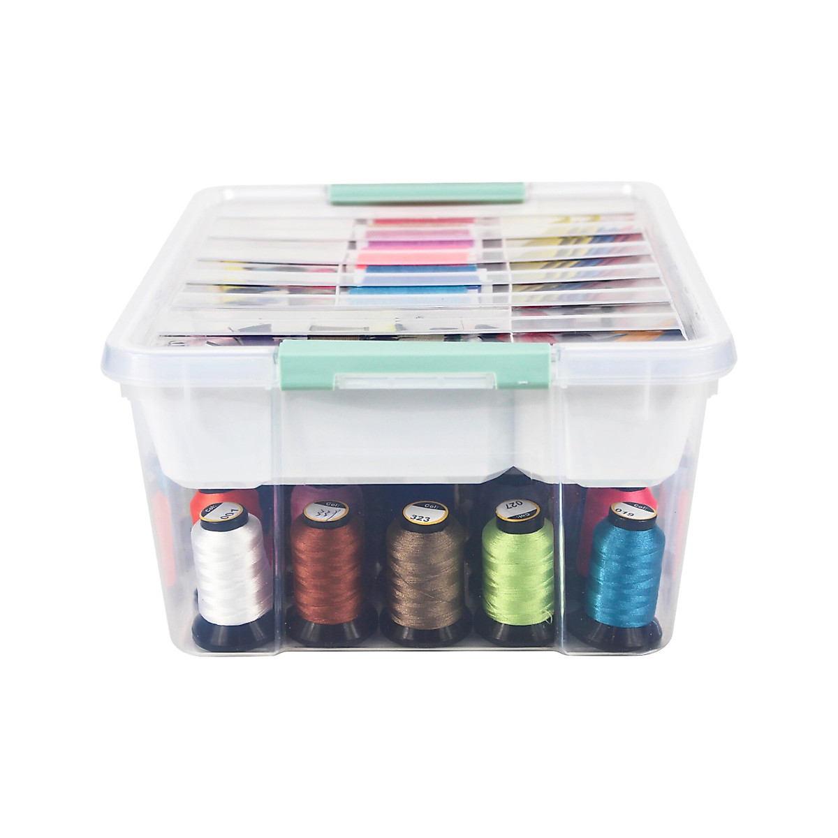 Baylee and Me Clear Plastic Storage Box with Removable Tray – Perfect for Organizing Arts and Craft Supplies, Sewing Notions, Small Toys, Bead, Art Supplies