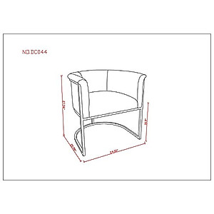 Manhattan Comfort Bali Mid Century Modern Upholstered Dining Armchair, Set of 2, Black