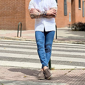 1TAZERO Wide Shoes Slip in Men Orthopedic Shoes Walking Loafers with Arch Support for Wide Fit (Black 12)