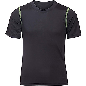 Black Bear Boys’ Athletic T-Shirt – 4 Pack Active Performance Dry-Fit Sports Tee (4-18), Size 8-10, Black/Red/Black/Green