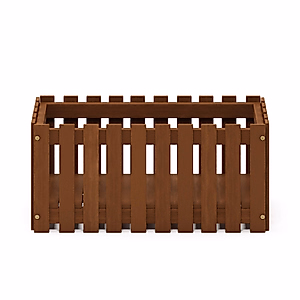 Furinno FG18453 Tioman Hardwood Patio Furniture Outdoor Slat Style Flower Planter Box, Natural