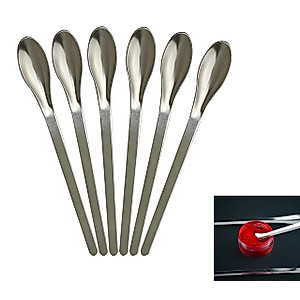 ZHUUO 1 Set Stainless Steel Miniature Laboratory Sampling Spoon, Spatula Combination Reagent Spoon, Lab Utensils (Pack of 6)