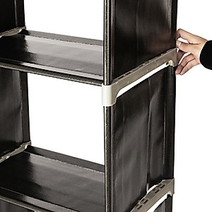 Henf Multifunctional Assembled 3 Tier 9 Compartment Storage Cube Closet System Organizer Shelf 9 Cubes Bookcase Clothes Storage Home Furniture Black (3 Tier 9 Compartment)