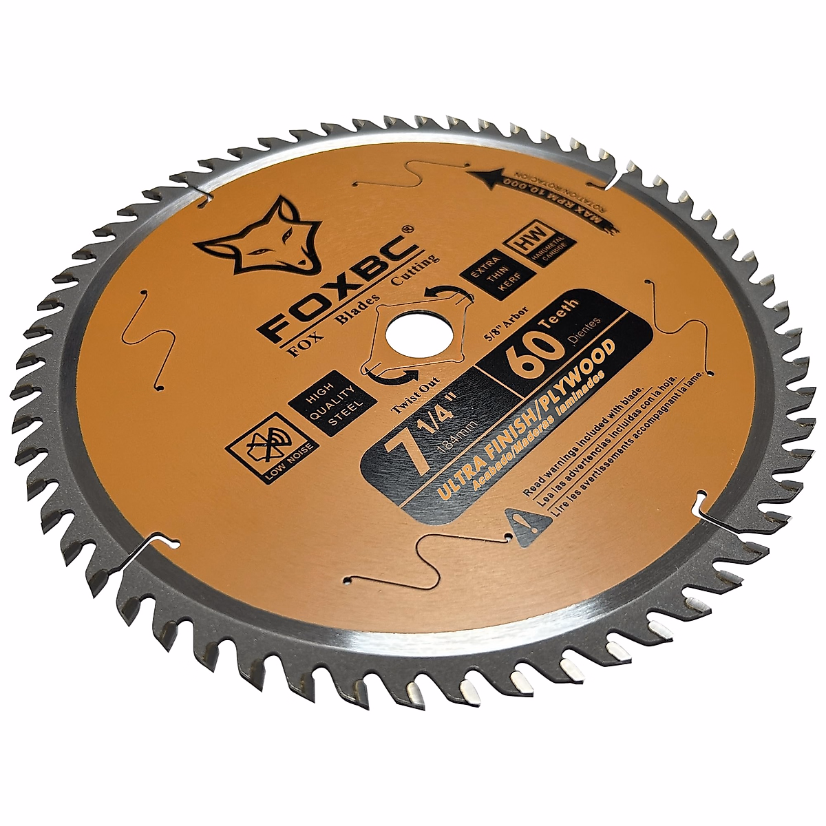 FOXBC 7-1/4" Circular Saw Blade 60-Tooth Replacement for Freud Diablo D0760A D0760X, DeWalt DWA171460 Ultra Fine Finish Circular Saw Blade