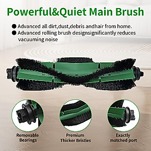 17 Pack Accessories Compatible with iRobot Roomba Essential Series Y0140 Y0110 Q0120 Robot Vacuum Cleaner,1 Main Brush,4 side brushes,4 Filters,4 mop pads