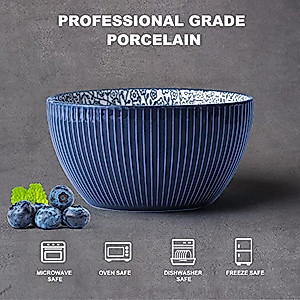 SULIVES Cereal Bowls Set of 4, 6 Inch Ceramic Bowls for Kitchen, Colorful Cute Serving Bowls Set for Soup Salad Pasta Ramen Fruit - 26 OZ